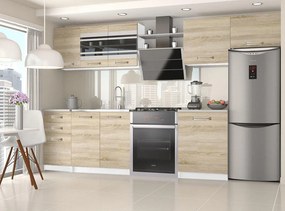 Kuchyňská linka Belini 300 cm dub sonoma s pracovní deskou Ella  TOR ELLA/5/WT/DS/0/F