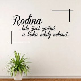 Rodina a láska v rámečku - vinylová samolepka na zeď 100x53cm