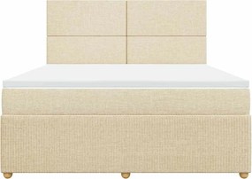 Box spring postel s matrací krémová 180x200 cm textil 3294433
