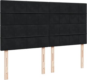 Box spring postel s matrací černá 180x200 cm samet 3293280