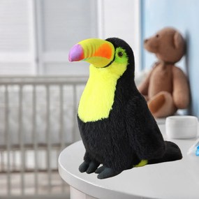 LEAN Toys Plyšový tukan maskot plyšová hračka žlutý 35 cm