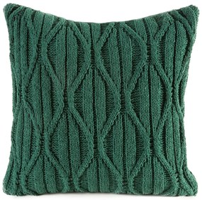 VÁNOČNÍ DEKORAČNÍ POVLEK NA POLŠTÁŘ SWEATER 45X45 CM ZELENÁ