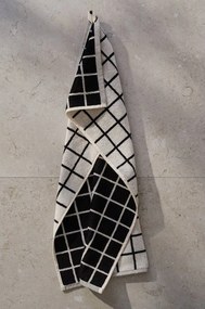 Černý/béžový bavlněný ručník 50x70 cm Grid – Jotex