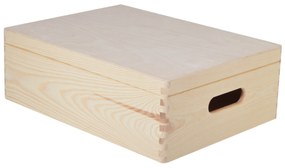 Dřevěná bedýnka s víkem 40 x 30 x 13 cm - přírodní borovice - 2. jakost