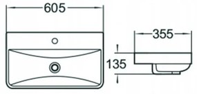 Mexen DAGNA UMYVADLO, 60x35 CM, BÍLÁ, 21996000