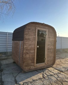 NIKIDO Venkovní zaoblená sauna na dřevo nebo elektřinu LILLY 180x220 pro 4 osoby