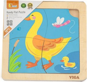 Dřevěné puzzle pro nejmenší Viga 4 ks Kačenka