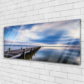 akrylový obraz Most Moře architektura 125x50 cm