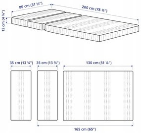 IKEA OMSINT Matrace taštičkové pružiny 80x200cm