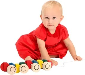 BINO Tahací housenka / dřevo / 30 cm / od 12 měsíců