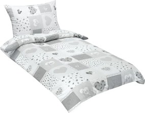 Bellatex Povlečení bavlněné s hotelovou kapsou 140x200, 70x90 cm Srdce