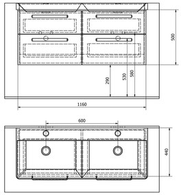 Sapho, Koupelnový set THEIA 120, dvojumyvadlo, bílá, KSET-011