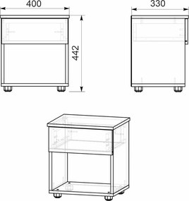 Noční stolek PARADISO bílá