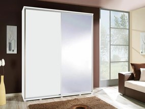 MARIDEX SKŘÍNĚ Šatní skříň - PENELOPA 155 se zrcadlem, matná bílá