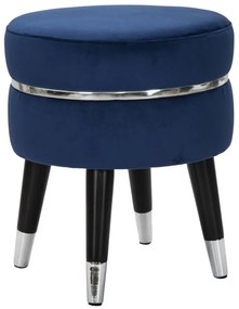 Sametová stolička Mauro Ferretti Faria 35x40,5 cm, modrá/stříbrná