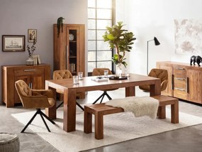 furniture-nabytek.cz - Komoda Osvaro akácie - Stříbrné kovové úchytky