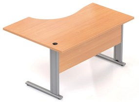 NABYTEK-DESIGNOVY.CZ - BPR18 12 - Kancelářský stůl rohový pravý Komfort, kovová podnož, 140x70/100x76 cm, javor