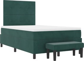 Postel s boxspringem s čelo Tmavě zelená 190 x 120 cm samet 3344501