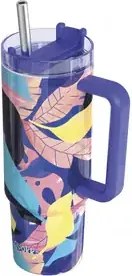 Quokka Nerezový termohrnek s brčkem Vibe Midnight Forest 880 ml