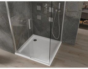 Mexen Omega posuvný sprchový kout 100 x 100 cm, chromový profil, čiré sklo + Slim sprchová vanička, 825-100-100-01-00-4010
