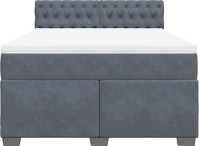 Box spring postel s matrací tmavě šedá 140x200 cm samet 3286337