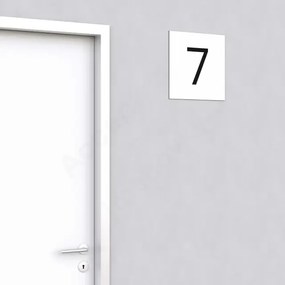 ACCEPT Označení podlaží - číslo "7" - stříbrná tabulka - černý popis