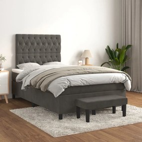 Box spring postel s matrací tmavě šedá 120 x 200 cm samet 3138014