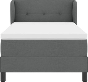 Postel s boxspringem s čelo Tmavě šedá 100 x 200 cm textil 3340011