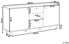 Černá komoda s tmavým dřevem KURO Beliani