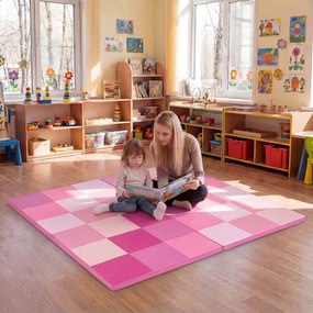 Costway 2 kusová skládací dětská podložka na prolézání se zapínáním na šplhání