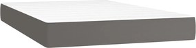 Box spring postel s matrací a LED šedá 120x200 cm umělá kůže 3135817