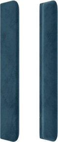 Čelo postele s LED tmavě modré 83 x 16 x 118/128 cm samet 3124320