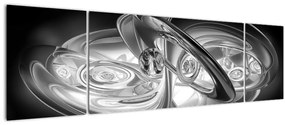 Obraz moderní šedé abstrakce (170x50 cm)
