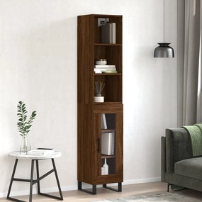 vidaXL Skříň highboard 34,5 x 34 x 180 cm kompozitní dřevo [3189917] Barva: hnědý dub