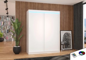 ADRK Furniture Posuvná skříň s LED osvětlením DENVER 150 SW-DEN-W-150+L-V113