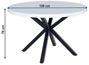 Kondela Jídelní stůl, bílá matná/černá, průměr 120 cm, MEDOR