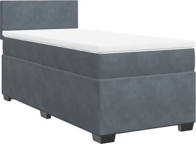 Box spring postel s matrací tmavě šedá 100x200 cm samet 3286229