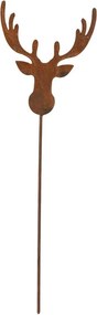 Rustikální rezavý zápich jelen Deer Rust - 9*1*29 cm