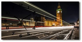 Wallmuralia Skleněné hodiny na stěnu tiché Big Ben Londýn 60x30 cm