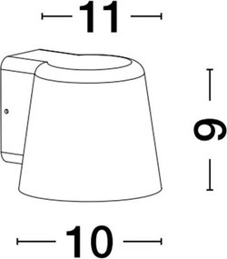 NV 9136182 Venkovní nástěnné svítidlo OVI černý hliník skleněný difuzor GU10 1x7W 220-240V IP54 bez žárovky světlo dolů - NOVA LUCE