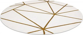 Dywany Łuszczów, AKCE: 120x120 (průměr) kruh cm Kusový koberec Emerald 1013 cream and gold kruh, bílá, ložnice