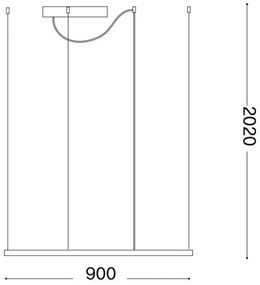 Ideal Lux - LED Lustr na lanku ORACLE SLIM LED/53W/230V 3000K 90x90 cm černá