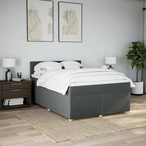 Box spring postel s matrací tmavě šedá 140x200 cm textil 3289004