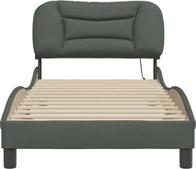 Rám postele s LED bez matrace Hvar Tmavě šedá 80x200 cm Látka 3213663