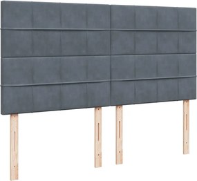 Box spring postel s matrací tmavě šedá 180x200 cm samet 3293279