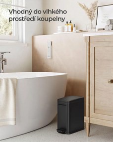 Koupelnový odpadkový koš NORD, 5 l, černý SongmicsHome