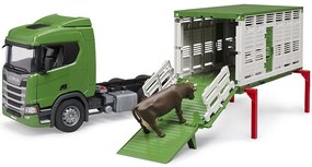BRUDER 3548 Scania Super 560R pro přepravu zvířat s 1 krávou