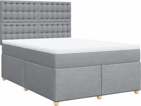 Box spring postel s matrací světle šedá 160 x 200 cm textil 3293645