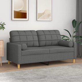 2místná pohovka s polštáři tmavě šedá 140 cm textil 3200783