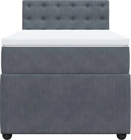Box spring postel s matrací tmavě šedá 90x190 cm samet 3289915